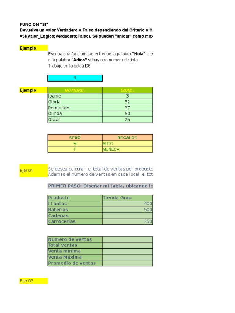 Ejercicios de Funcion SI | PDF | Dinero | Bancario