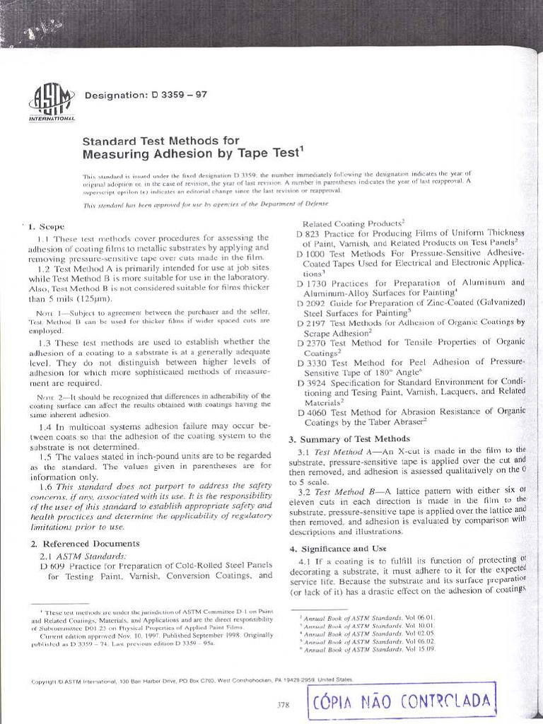 Astm D 3359 - 97 | PDF