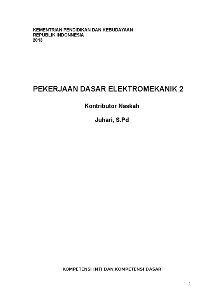 c2 X KTL Pekerjaan Dasar Elektromekanik 2 | PDF