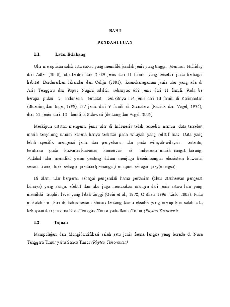 Makalah Sanca Timor | PDF