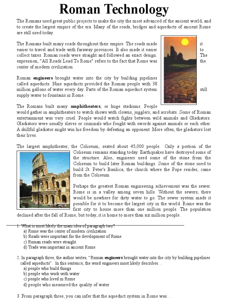 Roman Technology MSA Task | PDF | Ancient Rome | Gladiator