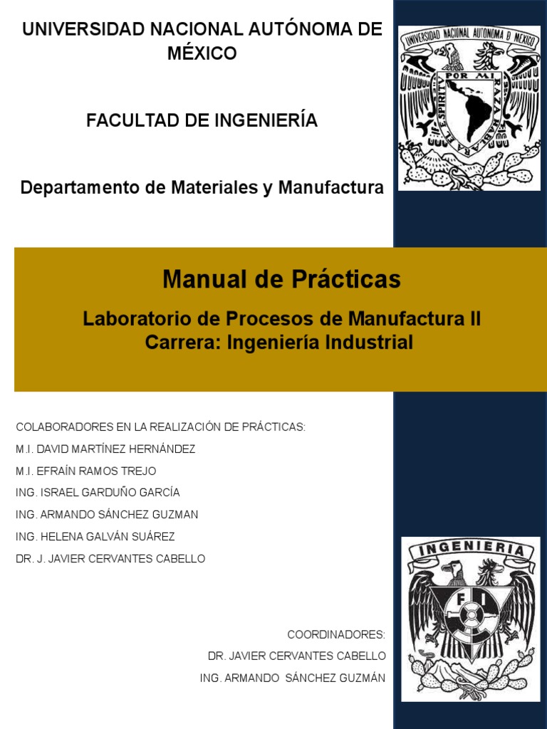 Manual de Lab. de Procesos de Manufactura II | PDF | Herramientas | Medición