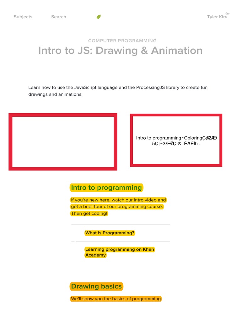 Intro To JS: Drawing & Animation - Computer Programming - Khan Academy | PDF | Object Oriented ...