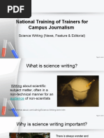 Science Feature Writing Powerpoint | PDF | Journalism | Science