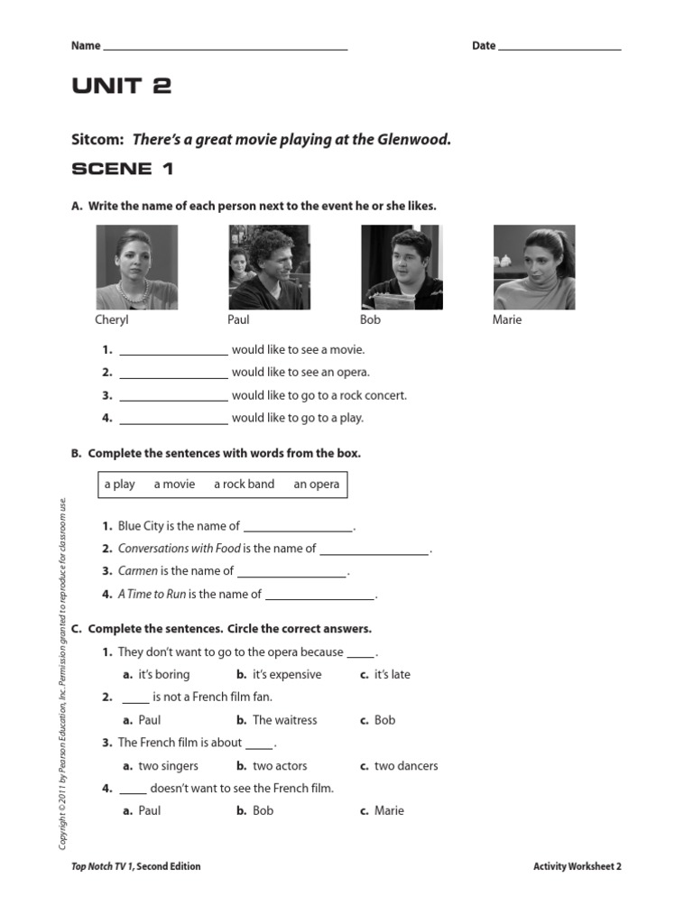 UNIT 02 TV Activity Worksheets PDF | PDF | Performing Arts | Leisure