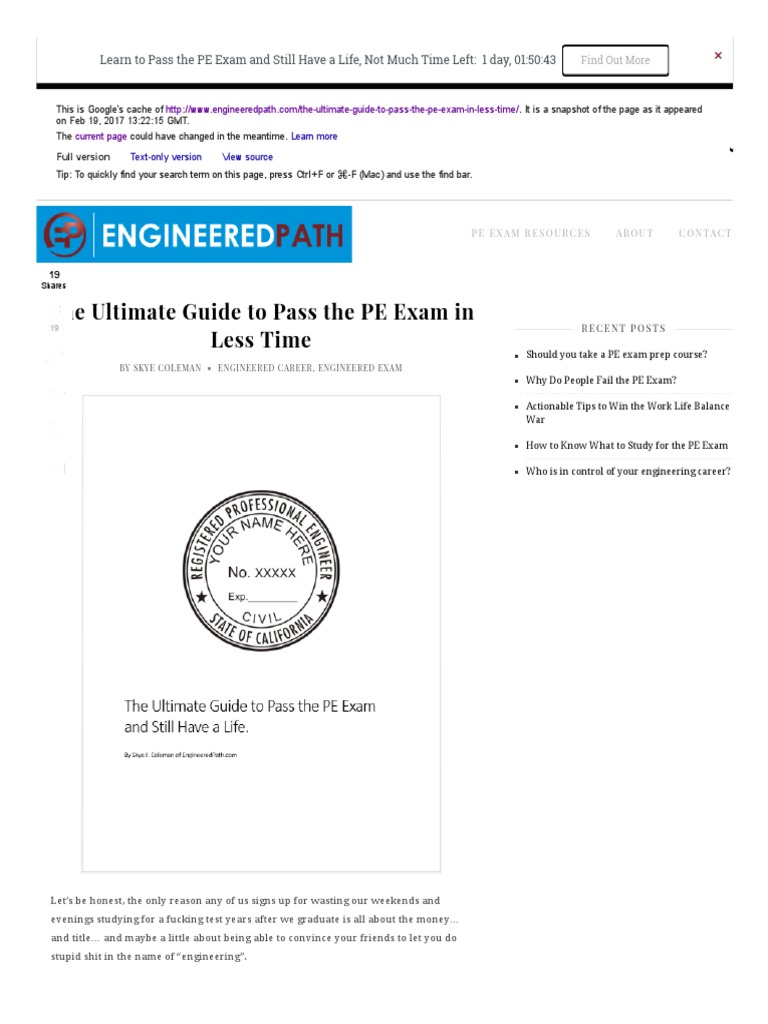 The Ultimate Guide To Passing The PE Exam in Less TimeEngineered Path ...