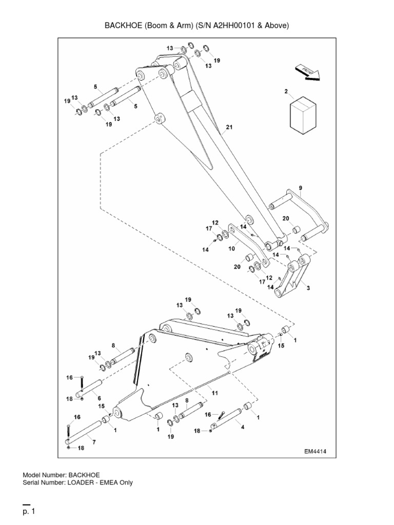 Backhoe Boom & Arm Parts List | PDF