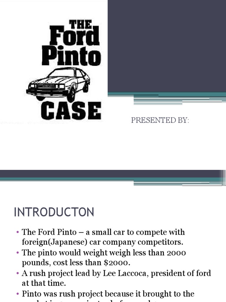 Ford Pinto Case | PDF | Cost–Benefit Analysis | Risk