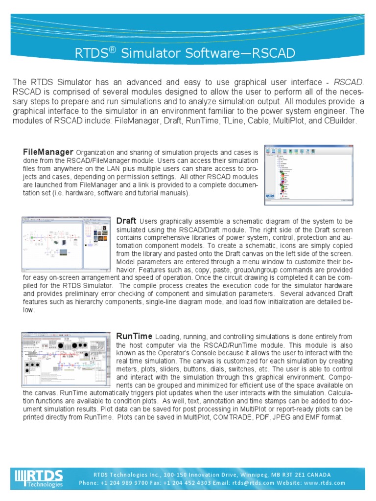 RSCAD Software Overview | PDF | Simulation | Graphical User Interfaces
