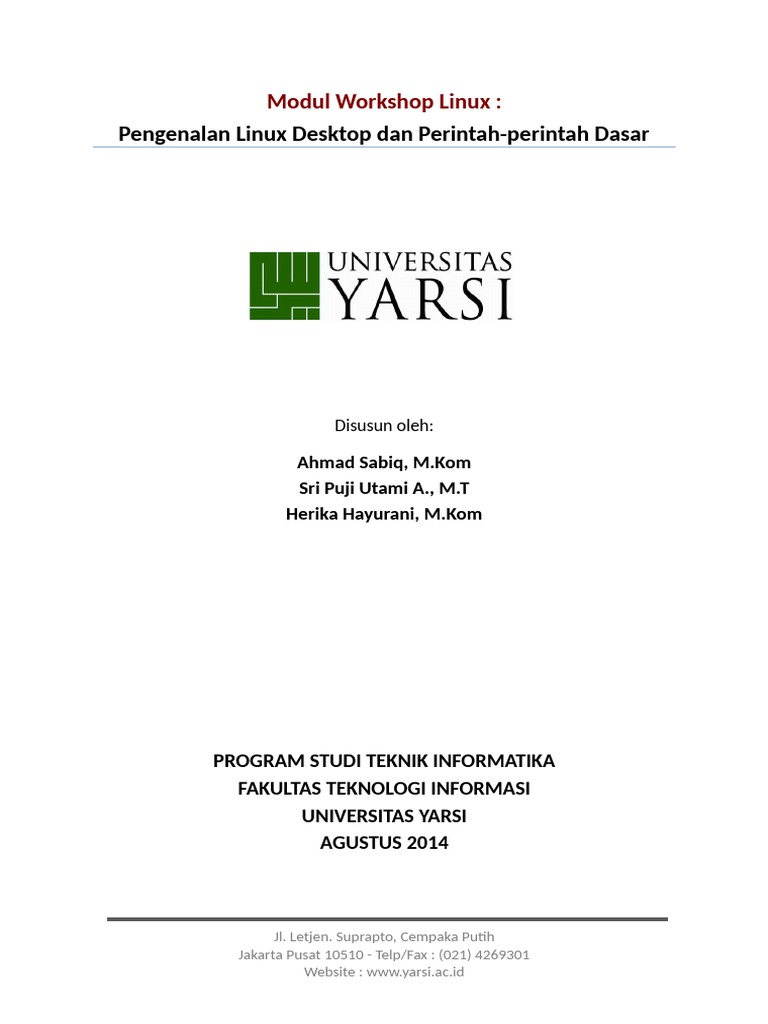 Modul Workshop Linux Dasar | PDF | Komputer