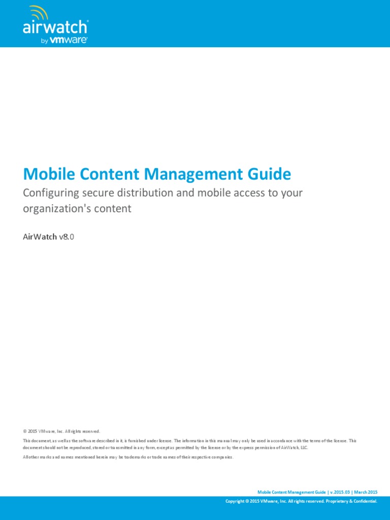 Mobile Content Management Guide v8 - 0 | PDF | Microsoft Outlook ...