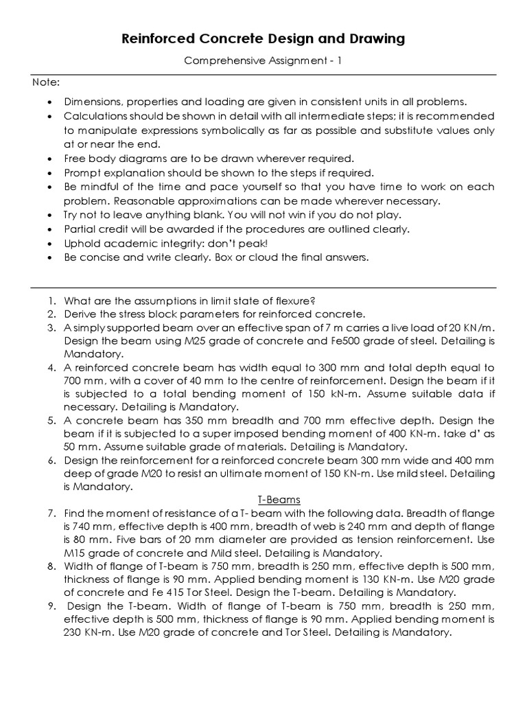 RCC Question Paper | PDF | Beam (Structure) | Bending