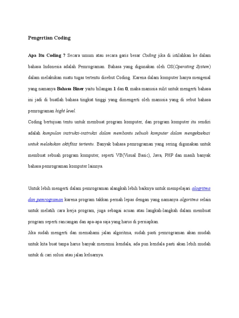 Pengertian Coding | PDF