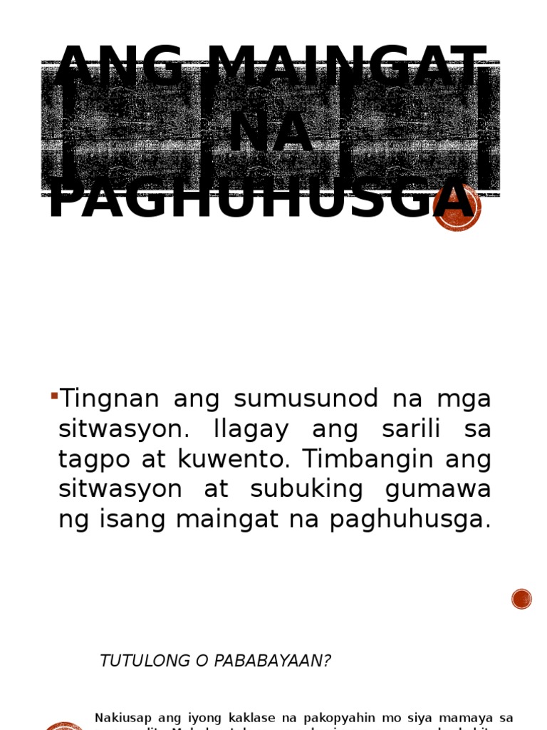 Ang Maingat Na Paghuhusga | PDF