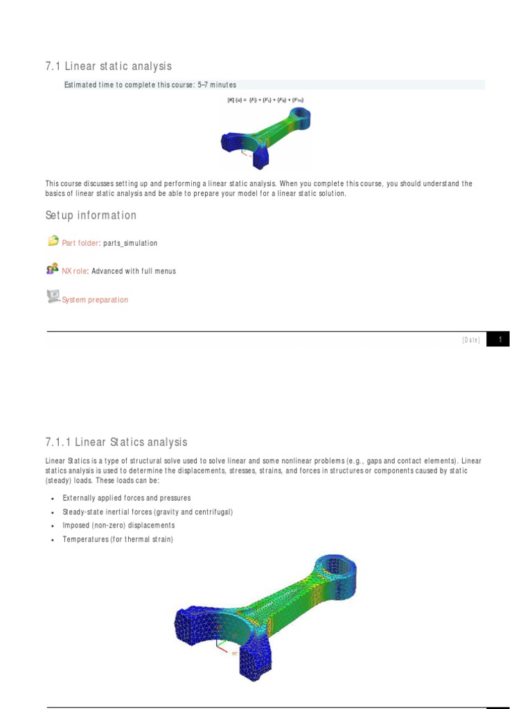 Linear Static Analysis Overview | PDF | Stress (Mechanics) | Applied ...
