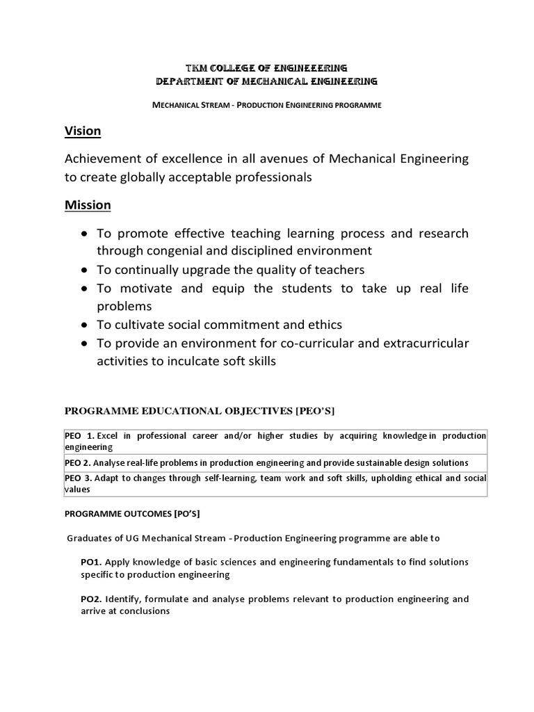 Vision: TKM College of Engineeering Department of Mechanical ...