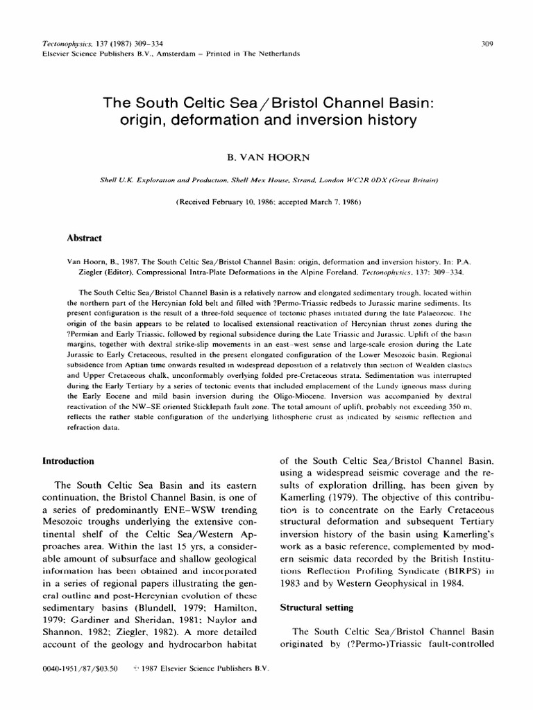 South Celtic Sea Basin: Tectonic History | PDF | Social Science ...