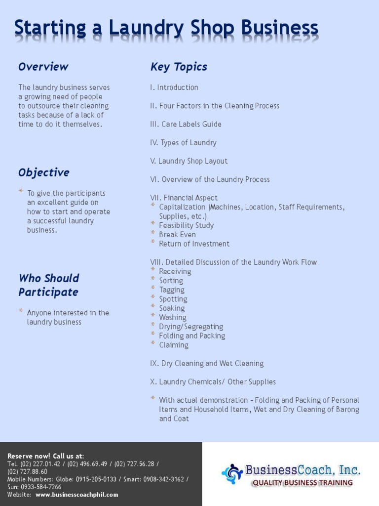 Starting Your Laundry Shop Business | PDF | Business