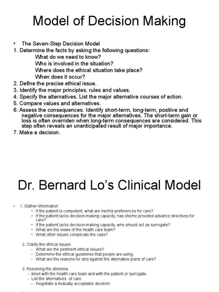 Model of Decision Making | PDF | Informed Consent | Confidentiality