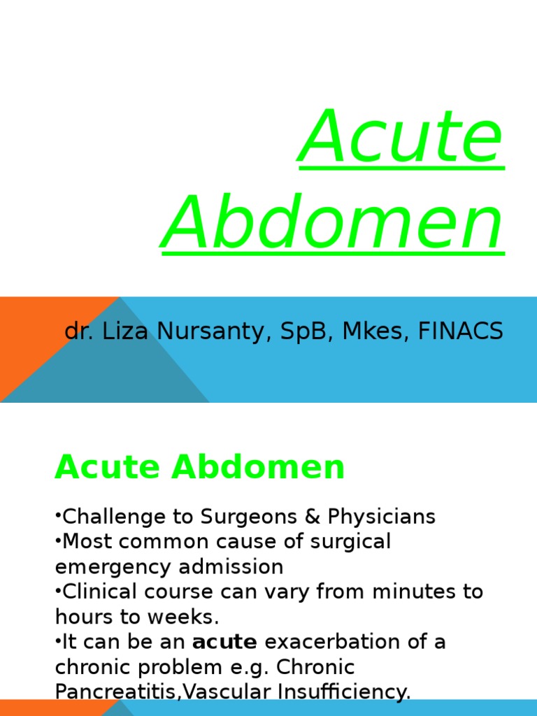 Acute Abdomen | PDF | Abdomen | Nausea