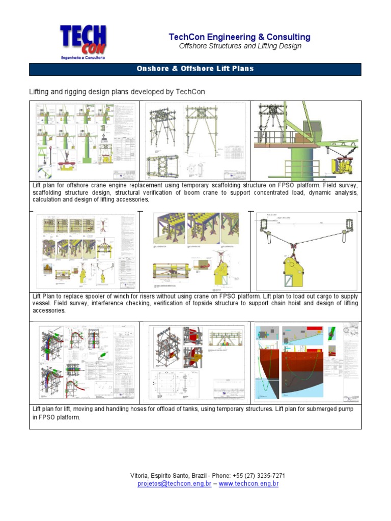 Onshore &offshore Lift Plans | PDF | Crane (Machine) | Elevator