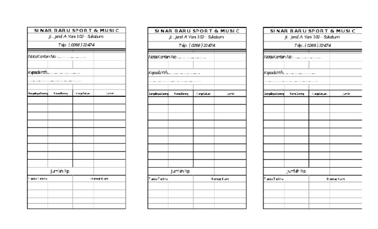 Nota Olahraga | PDF