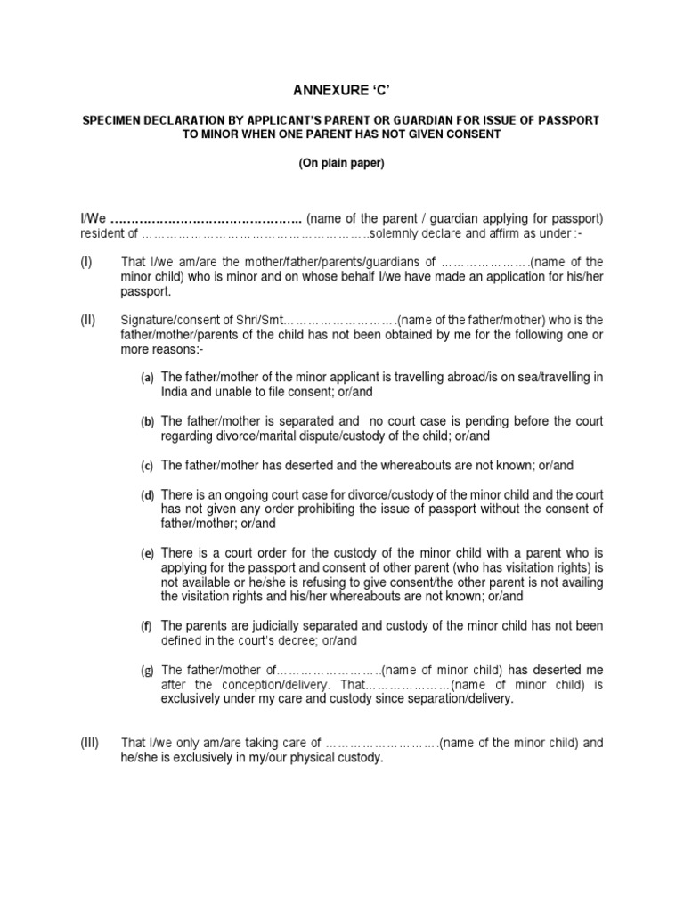 Annexure C | PDF | Child Custody | Contact (Law)