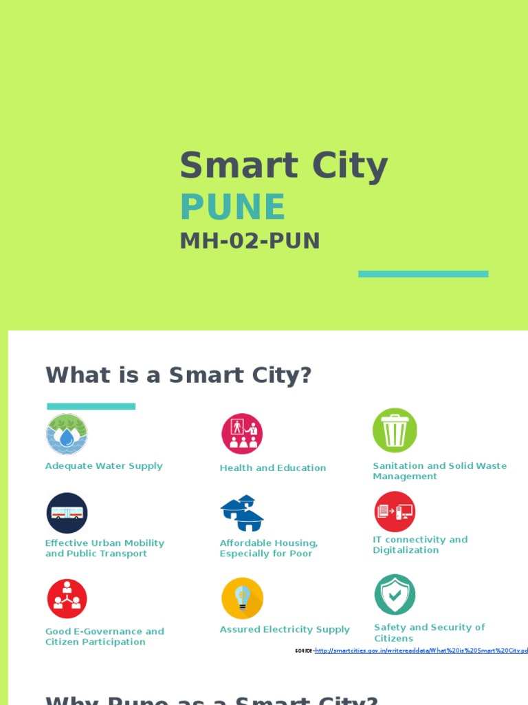Pune Smart City Initiatives Overview | PDF | Pollution | Public Transport
