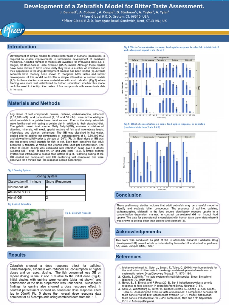 Zebrafish Poster Portrait Eupfi Sep 2106 Final Submitted | PDF | Taste ...