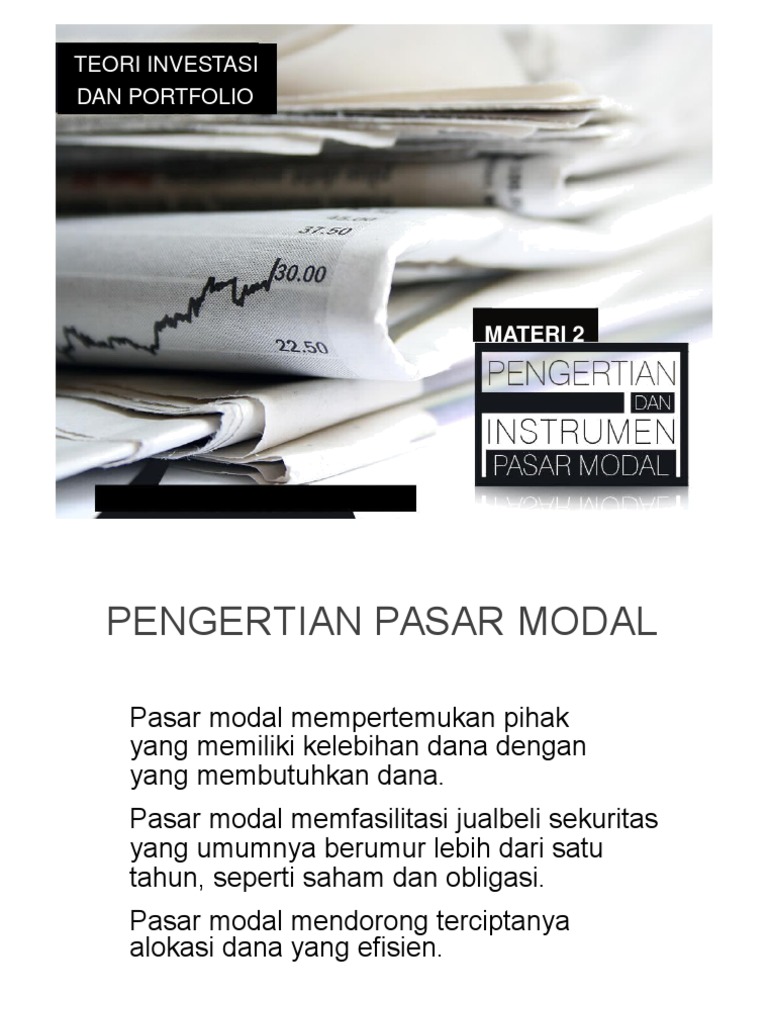 Materi 2 Pengertian Instrumen Pasar Modal | PDF
