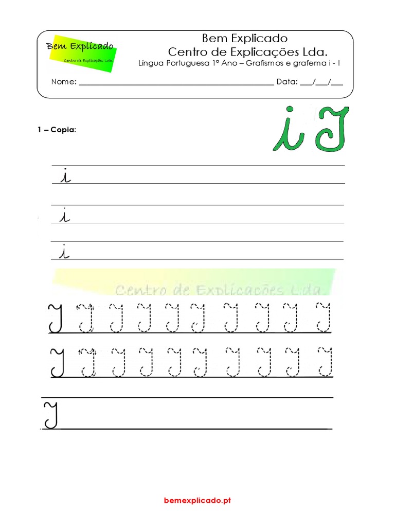Grafismos e grafema i - I: Atividade sobre identificação e ...