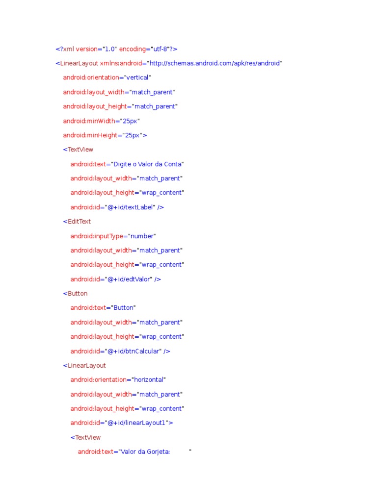 XML Linearlayout | PDF
