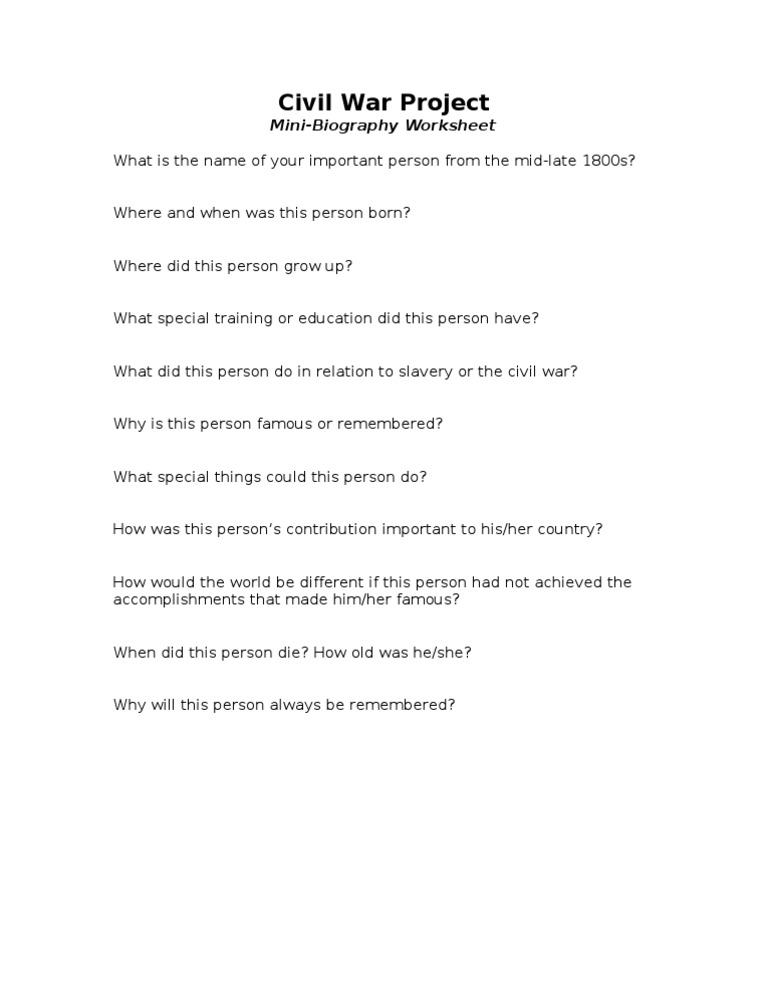 Biography Worksheet | PDF