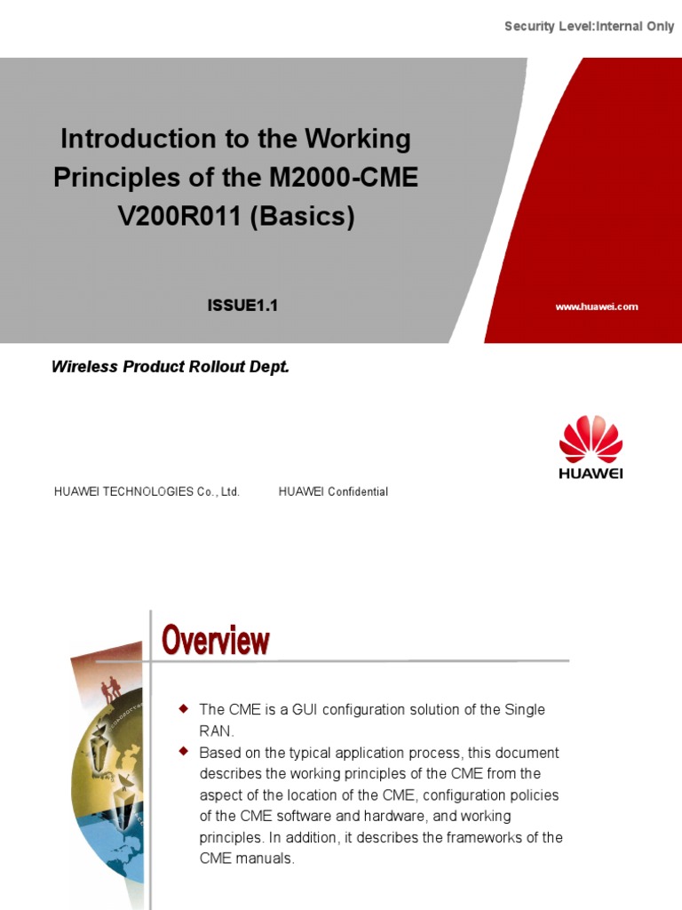 Training Document IManager M2000 CME V200R011 Introduction To The Working Principles Basics ...