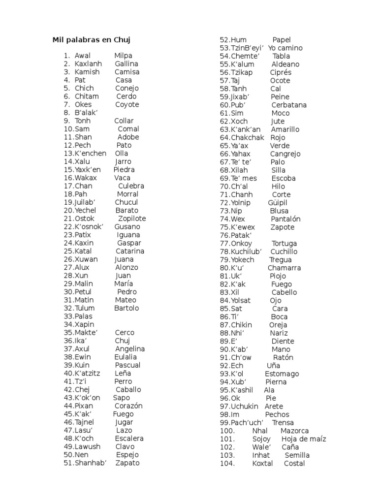 Tarea en Chuj | PDF | Agricultura | Naturaleza