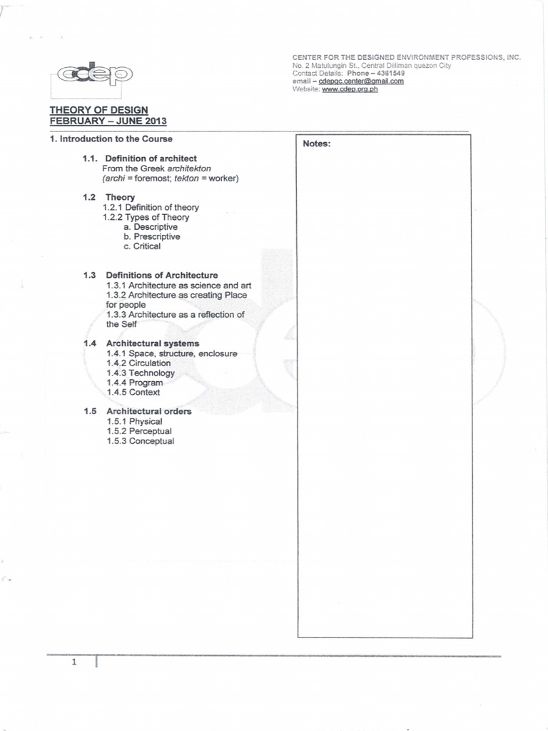 Cdep Theory of Architecture | PDF | Qi | Cognitive Science