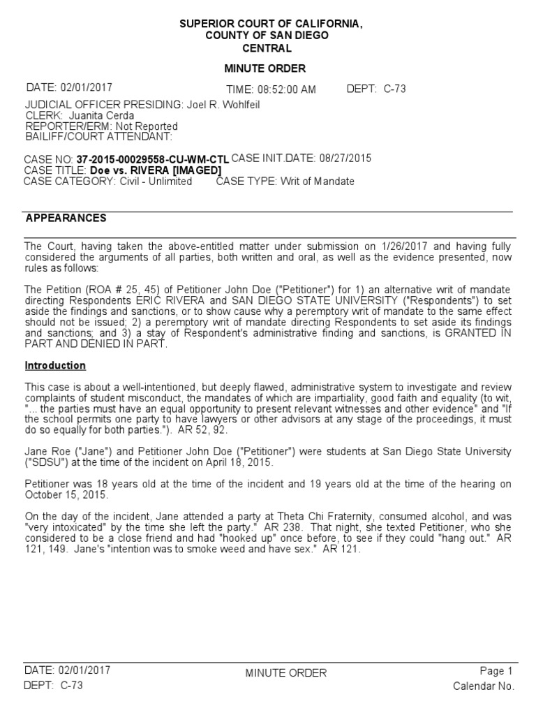 Court Ruling on Doe vs. Rivera Case | PDF | Witness | Supreme Court Of ...