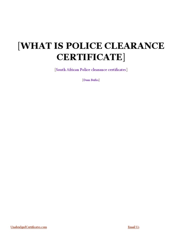 What Is Police Clearance Certificate | PDF | Travel Visa | Government