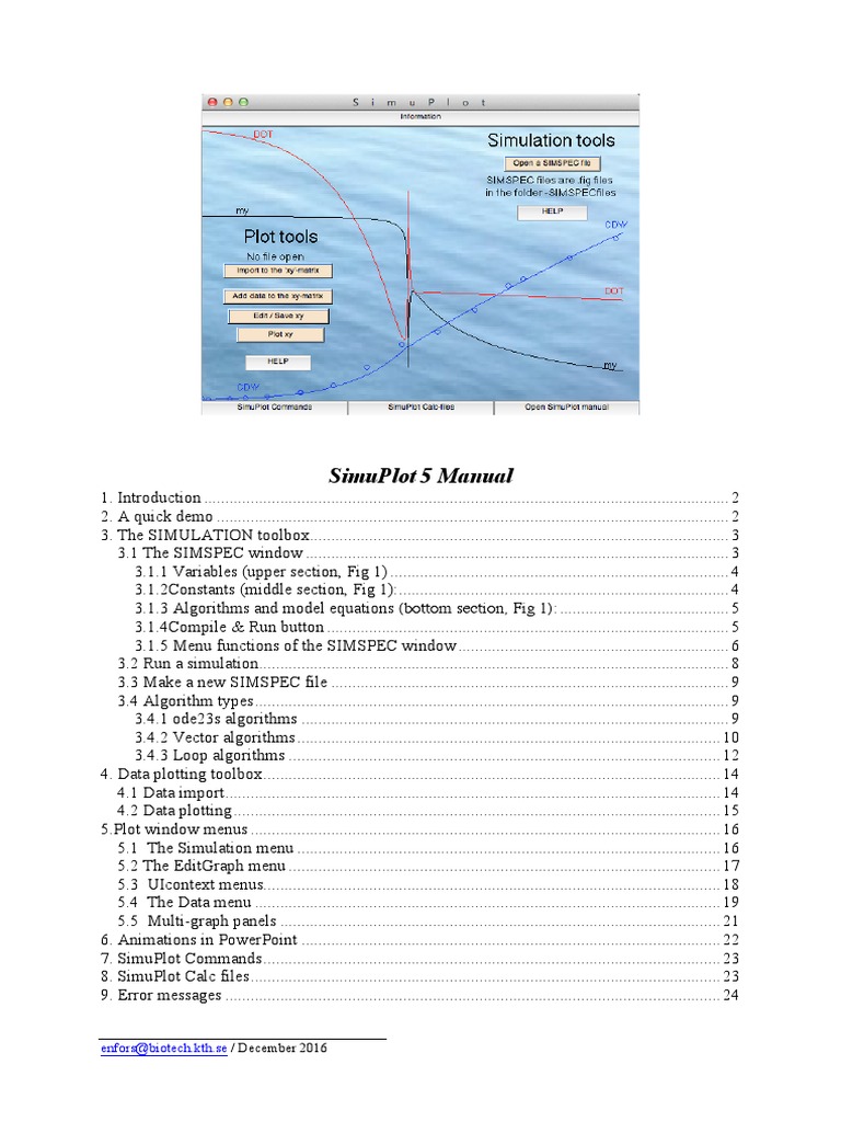 SimuPlot5 Manual | PDF | Matlab | Equations