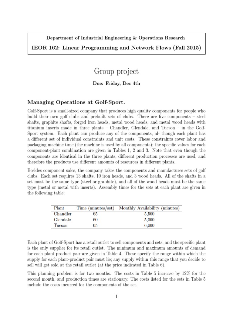 IEOR 162 Group Project (Fall 2013) | PDF | Sensitivity Analysis | Inventory