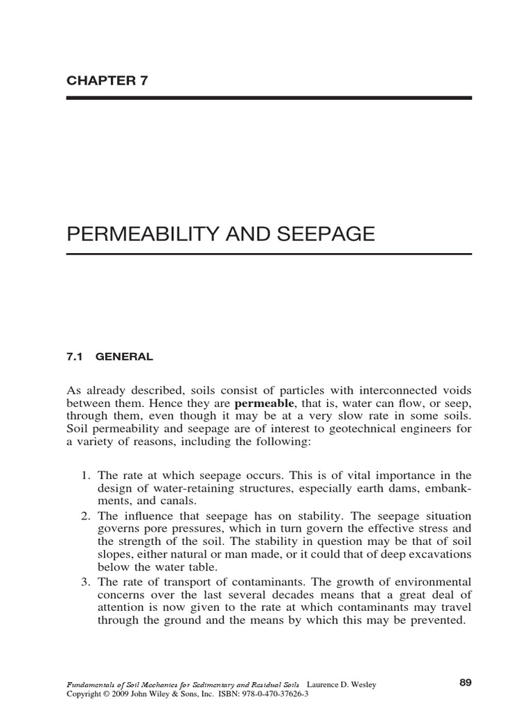 Permeability and Seepage | PDF | Soil Mechanics | Permeability (Earth Sciences)