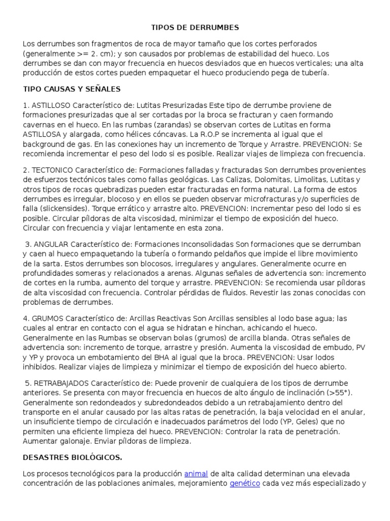 Tipos de Derrumbes | PDF | Agua | Biología