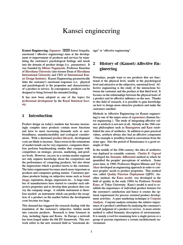 Kansei Engineering PDF | PDF | Science | Engineering