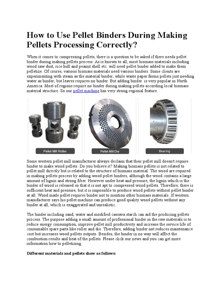 How To Use Pellet Binders During Making Pellets Processing Correctly | PDF | Coal | Carbon ...