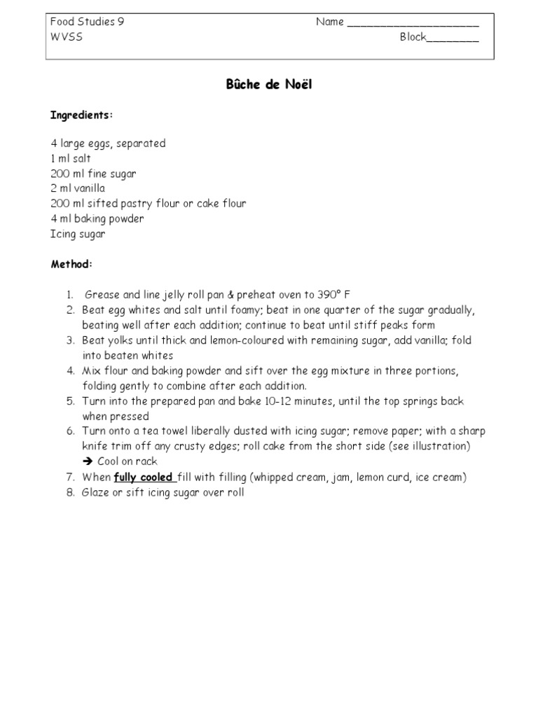 Bûche de Noël Recipe Guide | PDF
