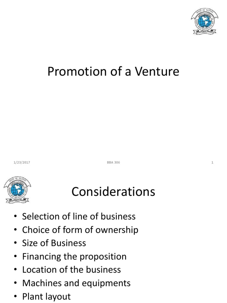 Promotion of A Venture | PDF | Entrepreneurship | Business