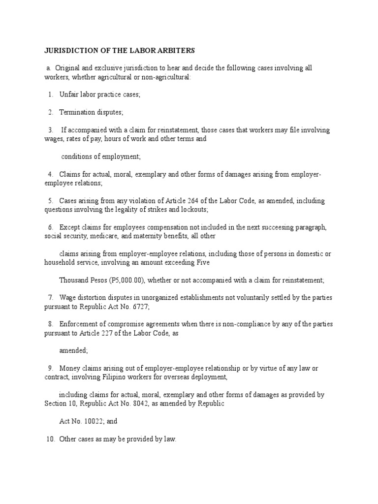 Jurisdiction LA and NCMB | PDF | Mediation | Arbitration