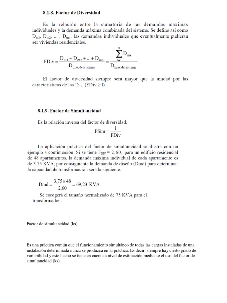 Factor de Simultaneidad | PDF