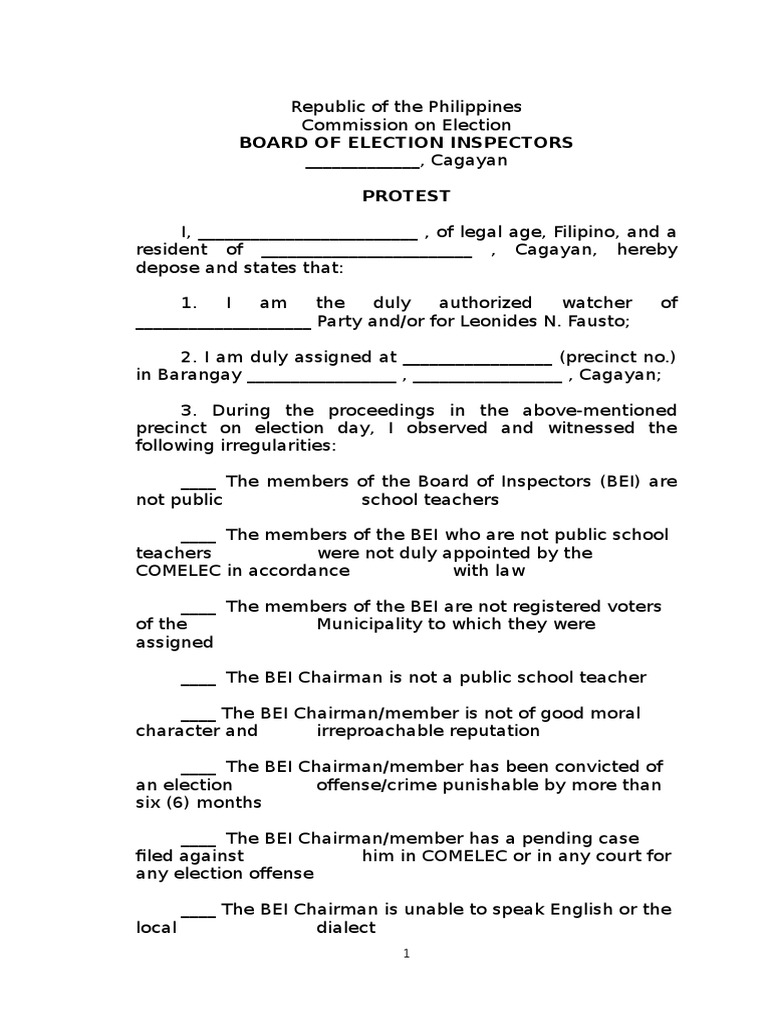 Form Watcher Protest | Polling Place | Ballot