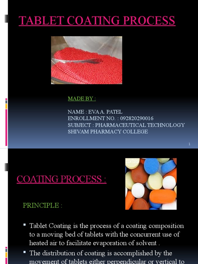 Tablet Coating Process: Made by | PDF | Tablet (Pharmacy) | Fluidization